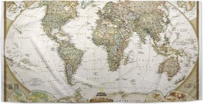 Sablio Ručník Mapa světa - 70x140 cm