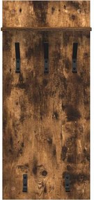 věšák, nástěnný, 1 prkno, polička, háčky, kompozitní dřevo, 90x40x10 cm, kouřový dub, Dekorino TK20260010