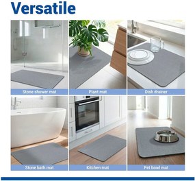 Šedá z křemeliny koupelnová předložka 50x80 cm Simi – Wenko
