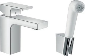 Hansgrohe Vernis Shape, umyvadlová baterie 100 s ruční sprchou Bidette, chromová, 71216000