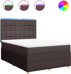 Box spring postel s matrací tmavě hnědá 140x190 cm textil 3294354