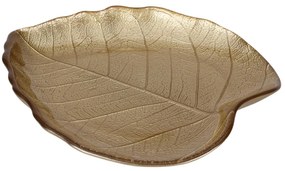 Dekorační skleněný podnos Leaf, 19x16 cm