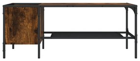 Konferenční stolek s regálem kouřový dub 100x51x40 cm kompozit - Default Title
