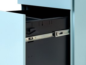 Kovová úložná skříňka se 3 zásuvkami světle modrá CAMI Beliani