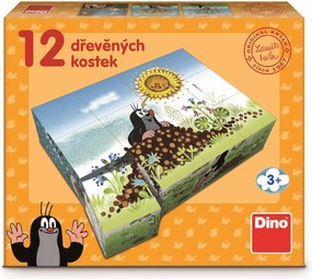 Dřevěné kostky dino krtkův rok