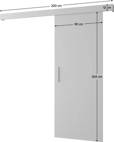 Posuvné dveře, bílá/bílá/stříbrná, SALDOR 90 1