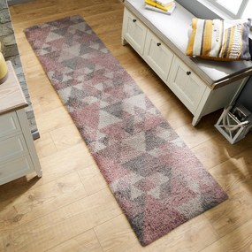 Růžovo-šedý koberec Flair Rugs Nuru, 60 x 230 cm