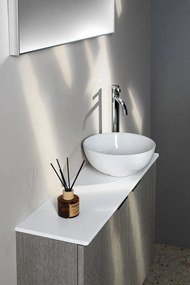 Sapho Latus X koupelnová skříňka 80 x 54,5 x 22 cm s odkládací plochou pravá dub alabama strip hnědá LT110-SET08