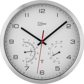 Livarno® Nástěnné hodiny s ukazatelem teploty a vlhkosti vzduchu (bílá)