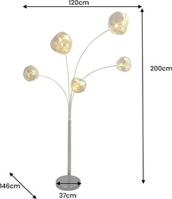 Designová stojanová lampa Hanzila 200 cm zlatá
