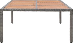 vidaXL Zahradní stůl 200x150x74 cm polyratan a akáciové dřevo [46134] Barva: Šedá