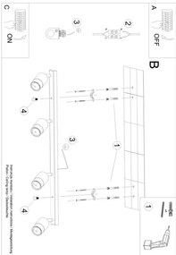 Sollux SL.1067 - Bodové svítidlo NERO 4xGU10/40W/230V černá/lesklý chrom