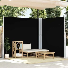 Zatahovací boční markýza černá 200 x 600 cm 318006