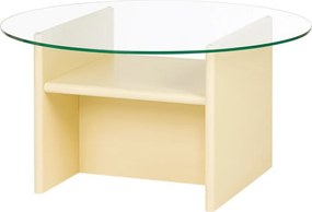Světle žlutý kulatý konferenční stolek ø 85 cm Tovo – noo.ma