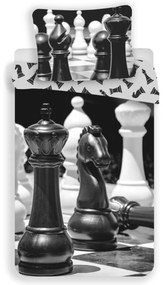 3D Bavlněné povlečení CHESS DREAM černo-bílé, 100% bavlna Rozměr povlečení: 70 x 90 cm | 140 x 200 cm