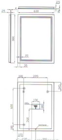 Kingsbath Arizona SQ 60 koupelnové zrcadlo s LED podsvícením