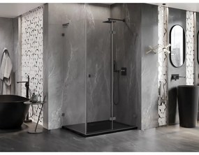 Mexen Lunar-F L, skládací sprchový kout pravý 100 x 80 cm, 8mm čiré sklo, grafitový profil, 836L-100-080-95-00-P