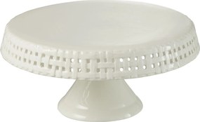 Bílý keramický podnos na noze Hella White M - Ø 25*12cm