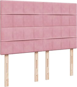 Box spring postel s matrací růžová 140x190 cm samet 3293211