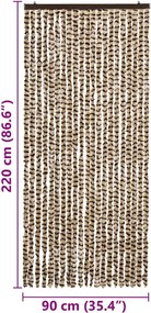Závěs proti hmyzu béžový a hnědý 90 x 220 cm Chenille 325449