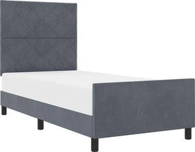 Postel s boxspringem s čelo Tmavě šedá 90 x 190 cm samet 3344976