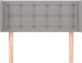 Čelo postele typu ušák světle šedé 103x16x78/88 cm textil 3119192