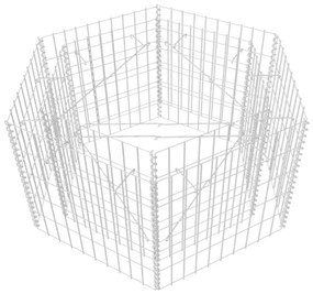 Šestihranný gabionový vyvýšený záhon 100 x 90 x 50 cm 142532