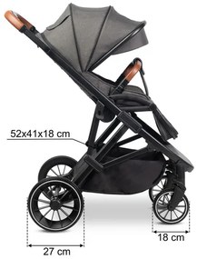 CARETERO sportovní kočárek RATIO DARK GREY