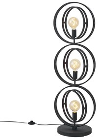 Moderní stojací lampa černá 3-světla - Indu