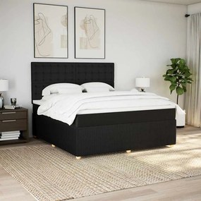 Box spring postel s matrací černá 180x200 cm textil 3294451