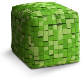 Sablio Taburet Cube Green Blocks 3D: 40x40x40 cm