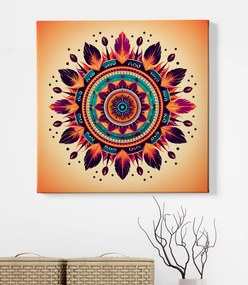 Obraz na plátně - Mandala ohnivý lapač FeelHappy.cz Velikost obrazu: 100 x 100 cm