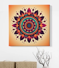 Obraz na plátně - Mandala ohnivý lapač FeelHappy.cz Velikost obrazu: 80 x 80 cm