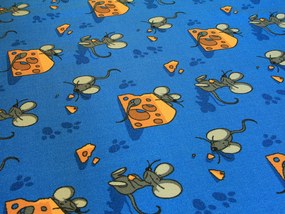 Dětský koberec Myšky 6742 modrý Šíře role: 4 m