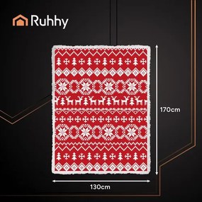 Deka s vánočním motivem 130 x 170 cm Ruhhy 26610, červená