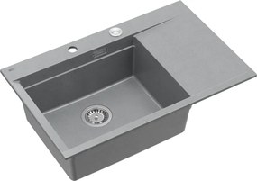 Šedý kuchyňský granitový dřez QUADRON Josh 111 s příslušenstvím bez baterie