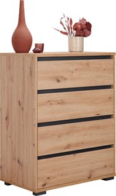 XXXLutz KOMODA, antracitová, barvy dubu, 80/103/48 cm Carryhome - Široké komody - 000003003302