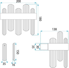 Toolight Toolight, LED nástěnné svítidlo, 1000lm, 3000K/6000K, SWE075-W, zlatá matná, OSW-30204