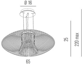 Metal Lux 240.065.02 Impossible A, bílé drátěné svítidlo, 1x15W LED 2700K, prům.65cm