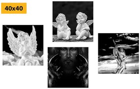 Set obrazů nebeská radost v černobílém provedení Varianta: 4x 40x40