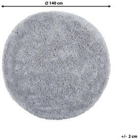Koberec Shaggy ⌀ 140 cm šedý CIDE Beliani