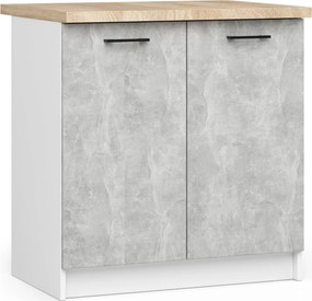 Kuchyňská skříňka Olivia S80 2D bílá/beton