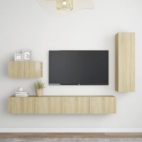 4dílný set TV skříněk dub sonoma kompozitní dřevo 3078991