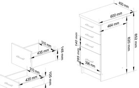 Spodní kuchyňská skříňka s deskou OLIWIA S40 SZ4 bílá / cappuccino, lesk