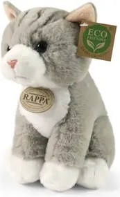 RAPPA Plyšová kočka sedící šedá (Soft Collection) 23 cm / ECO-FRIENDLY
