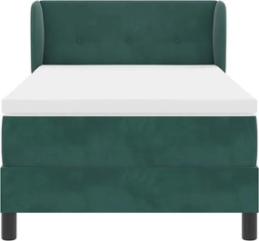 Postel s boxspringem s čelo Tmavě zelená 90 x 200 cm samet 3340373