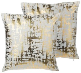Sada 2 bavlněných polštářů  45 x 45 cm v zlate barvě GARDENIA Beliani