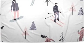 Sablio Ručník Lyžaři - 50x100 cm