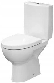 Cersanit Parva, kombi wc s horizontálním odtokem, boční přívod vody, splachování 3/6L + antibakteriální sedátko z duroplastu, bílá, K27-001