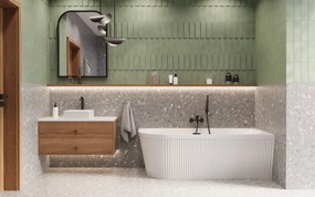 Invena Alonia, vanová baterie s ruční sprchovou soupravou, černá lesklá, INV-BW-70-004-V